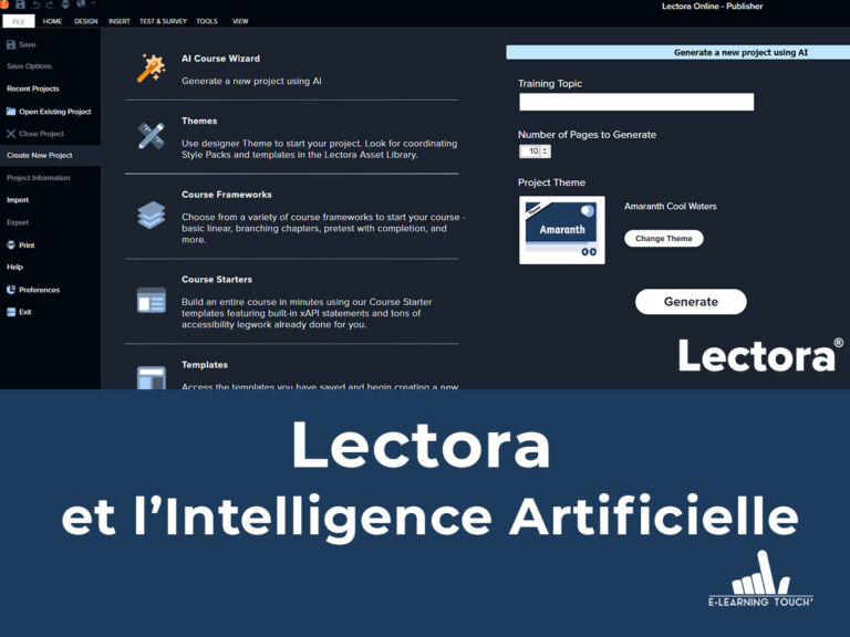 Lectora et l'Intelligence Artificielle La Digital Learning Academy